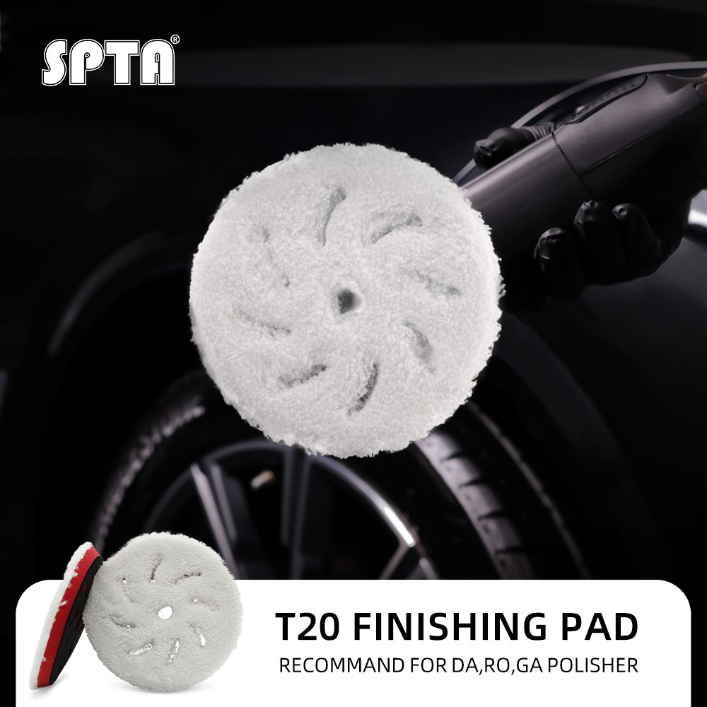 SPTA 5 inch to 6 inch Microfiber Pads, T20 Microfiber Finishing Pads t ...