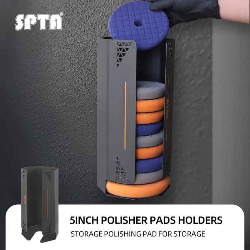 SPTA 5" Polisher Pads Holder 360*168mm BLACK Metal Car Detailing Rack ...