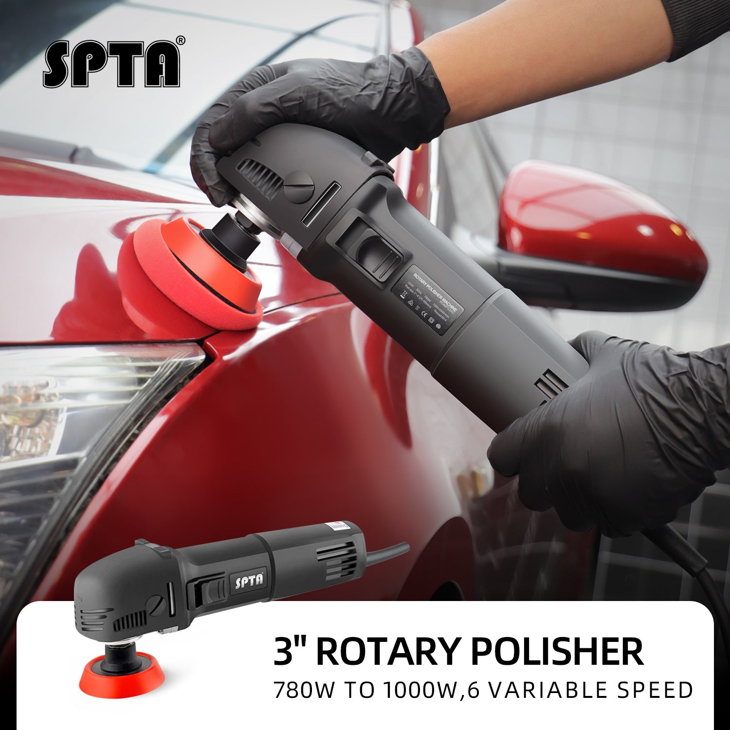 SPTA Mini Polishing Machine Buffer Rotary Polisher,3inch Electric Car ...