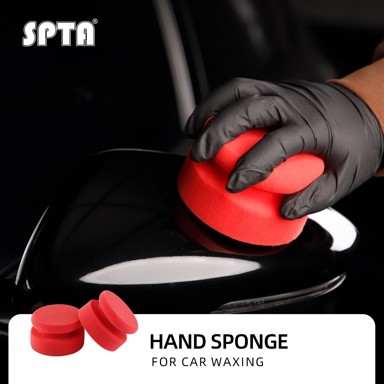 SPTA Tire Shine Applicator,1PC Foam Applicator Pads, Round Shape Side ...