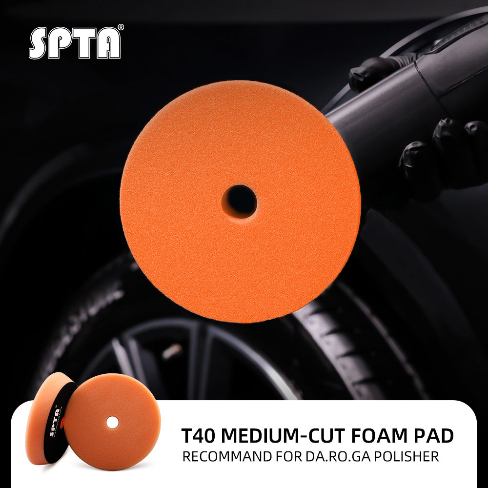 SPTA 3 Inch to 6 Inch T40 Orange Medium-Cut Foam Polishing Pad For DA ...