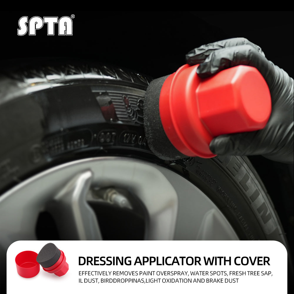 SPTA Dressing Applicator with Cover,Tire Shine Applicator Easy to Grip ...