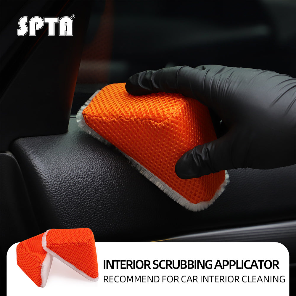 SPTA Car Interior Scrubbing Sponge, 1 Pack Triangle Car Wash Sponges ...