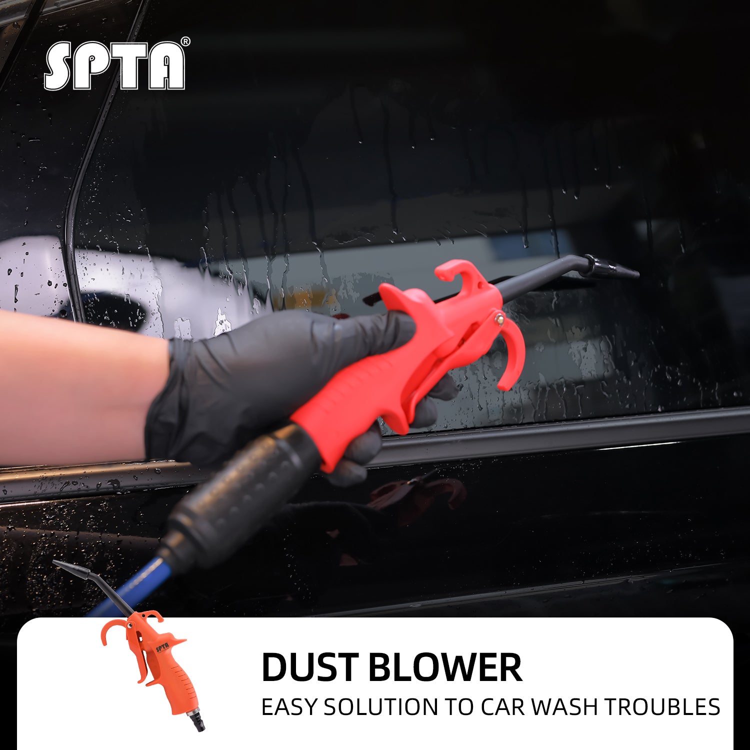 SPTA Air Pressure Blow Gun, 100mm High Power Air Detail Nozzle Blow Gu ...
