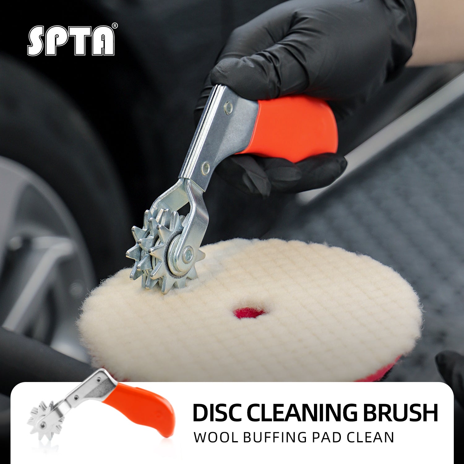 SPTA Polishing Pad Conditioning Brush, Wool Buffing Pad Cleaning Spur ...
