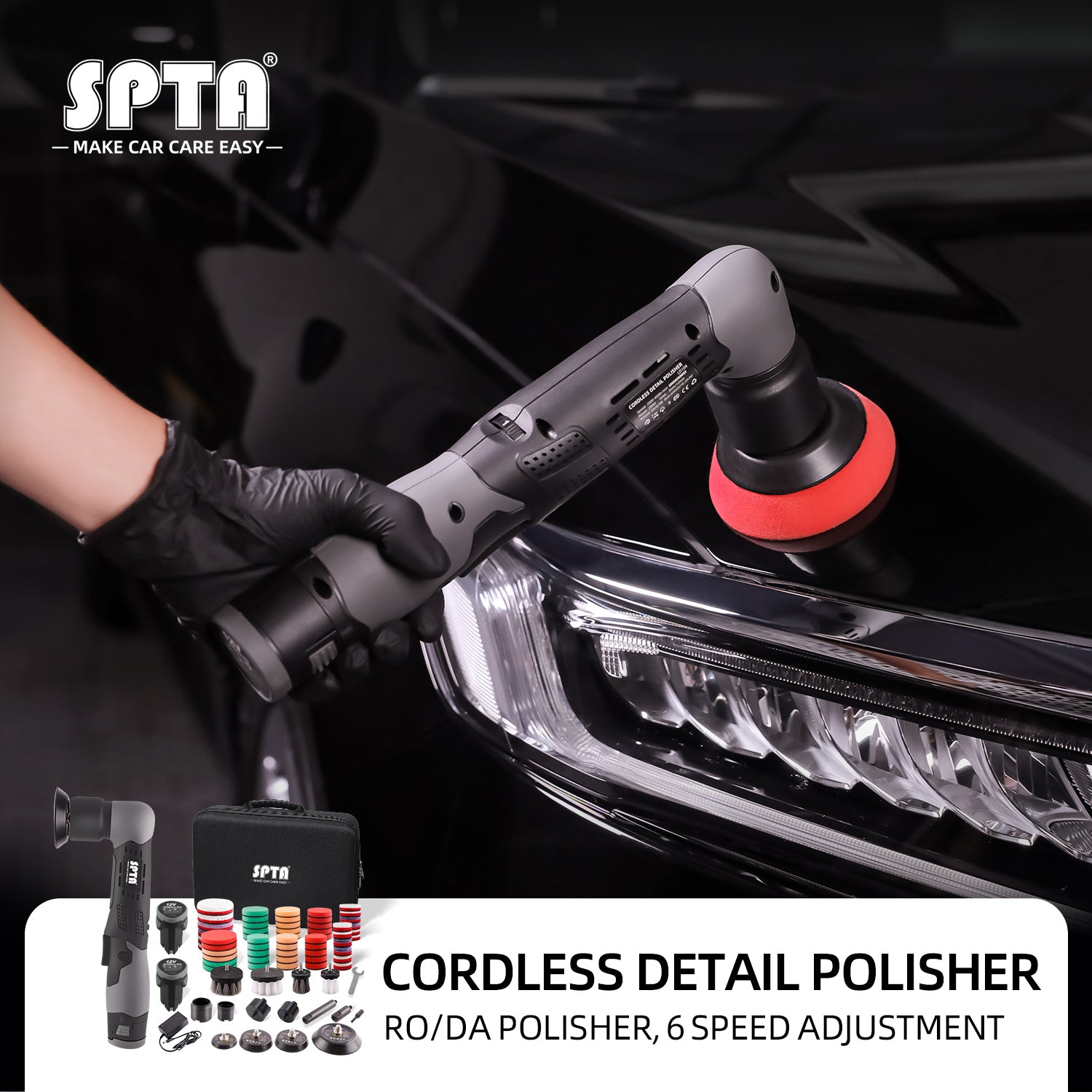 SPTA Cordless Mini Polisher, 12V Cordless Multi Polisher, Micro Cordle ...